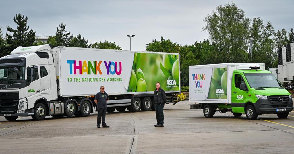 Asda wraps vans and lorries in message of thanks for key workers | News ...