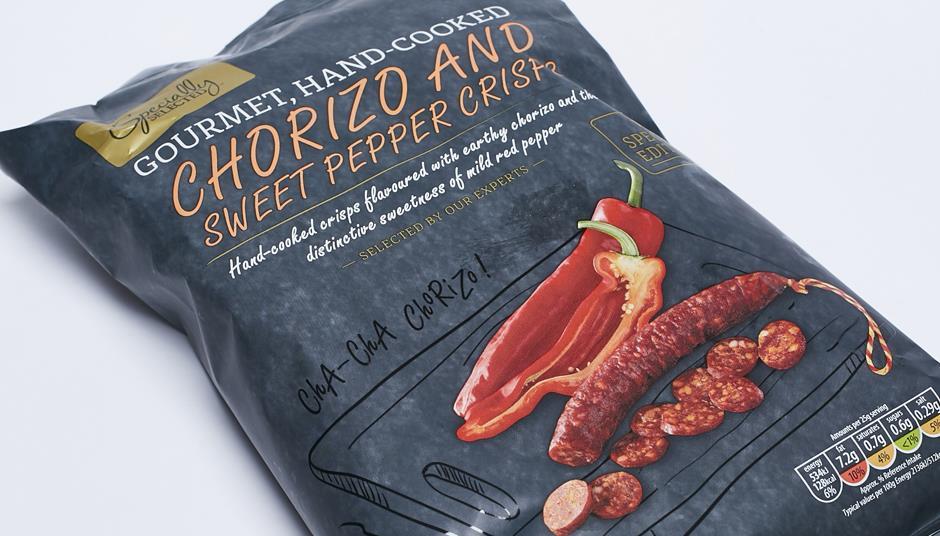 Aldi Specially Selected Crisps Chorizo & Sweet Pepper | Analysis ...