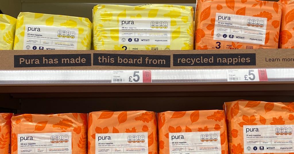 Babycare startup Pura unveils Asda shelf signage made from recycled ...