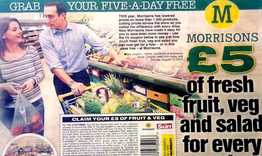 The Sun tie-up offers Morrisons shoppers £5 off fruit and veg | News ...