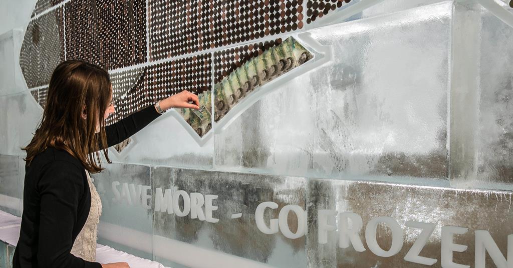 Birds Eye unveils new ice block billboard filled with cash | News | The ...