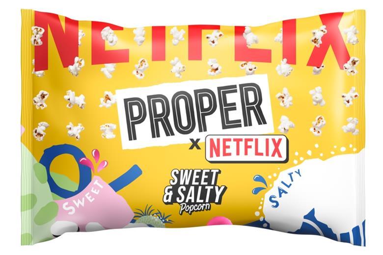 Proper Snacks and Netflix launch 'pillow-sized' popcorn pack | The Grocer